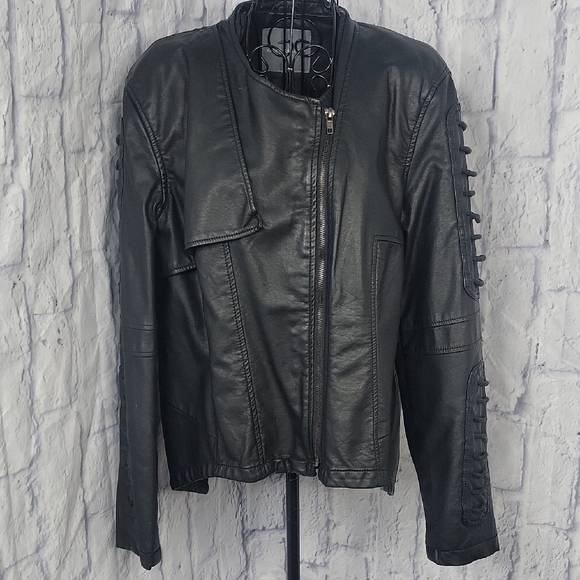 Kate & Mallory | Jackets & Coats | Kate Mallory Black Faux Leather Zip ...